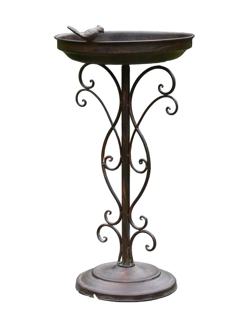 Aurora Bird Feeder/Bath - French Antique Style Brown – OLA! Outdoor Living