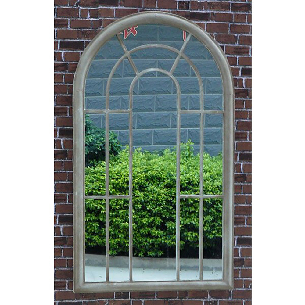 Tivoli Garden Window Mirror - Painted Sand Colour Frame, PVC Backing ...